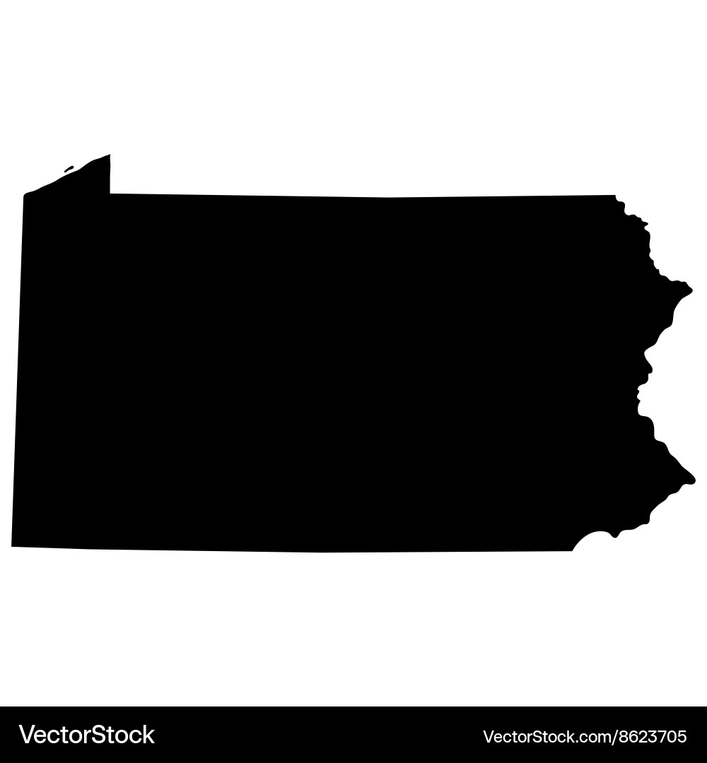 Map of the us state pennsylvania Royalty Free Vector Image