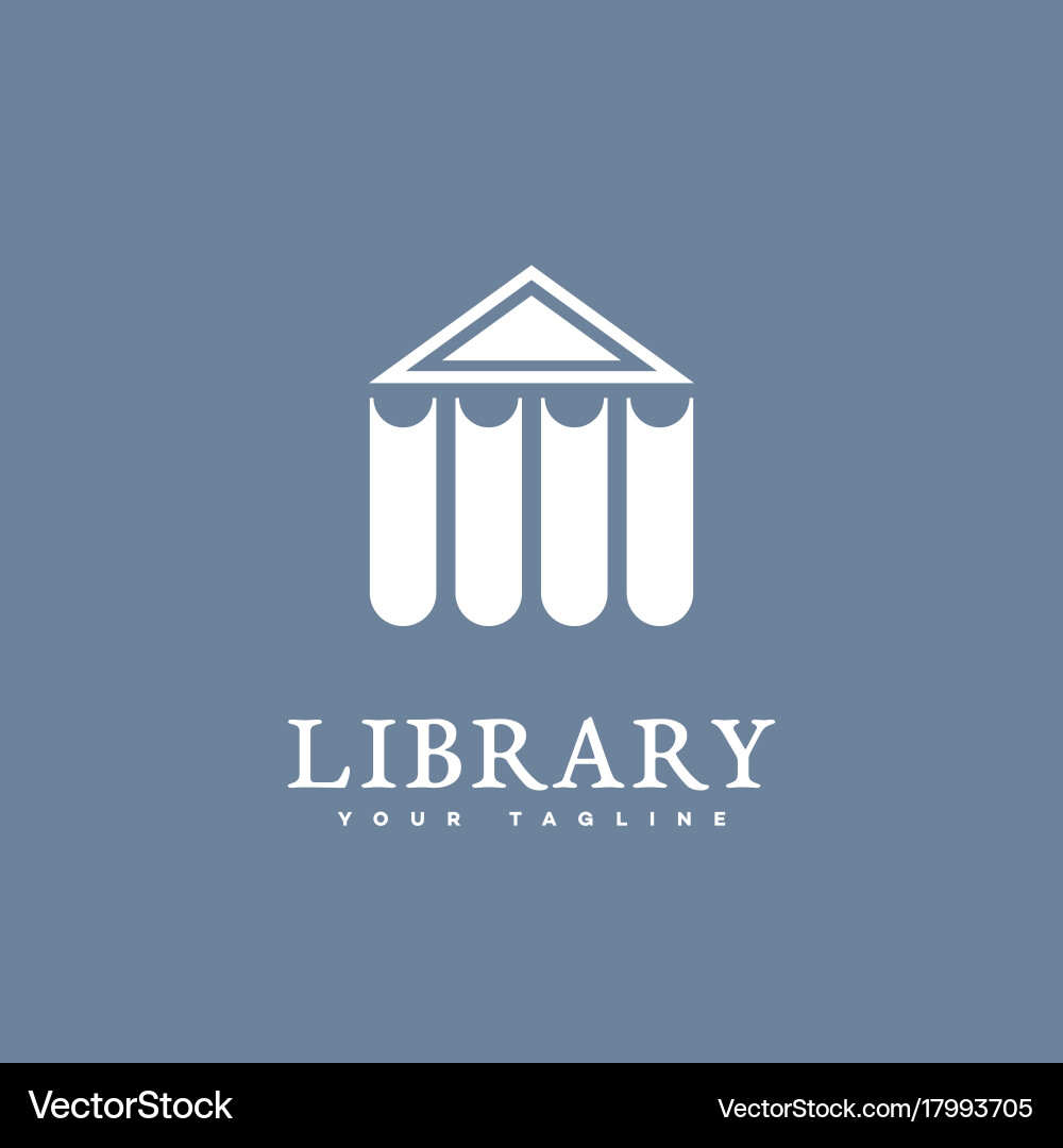 Modern Library Logo Template Royalty Free Vector Image