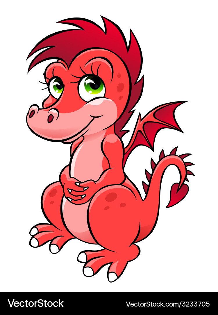 Pink dragon Royalty Free Vector Image - VectorStock
