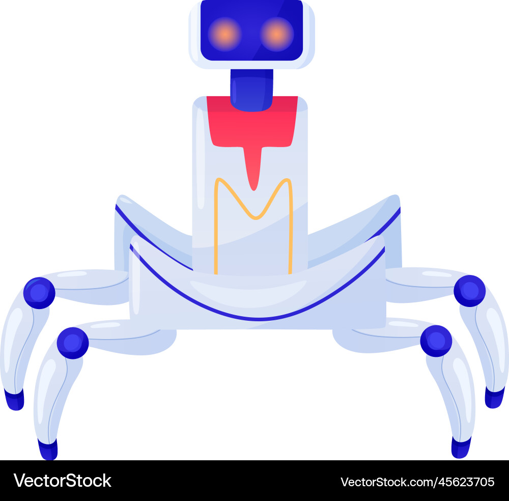 Robot flat Royalty Free Vector Image - VectorStock
