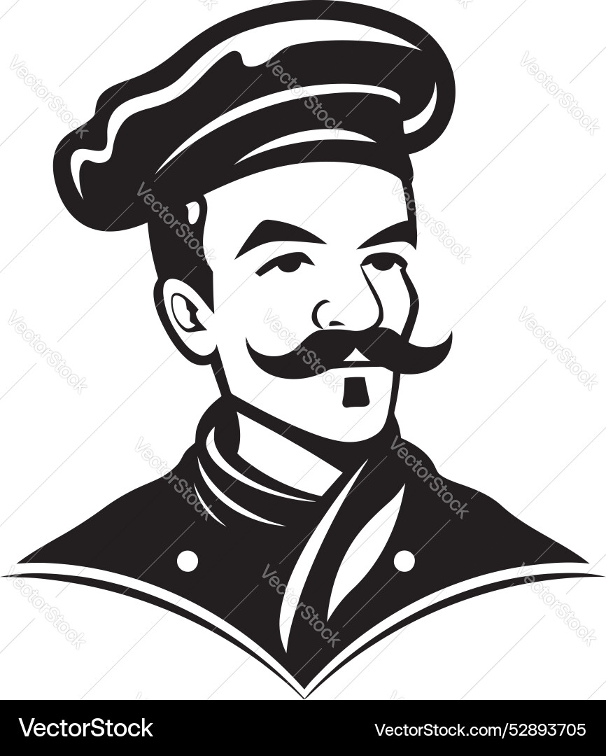 Sensory delights monochromatic chef mastery Vector Image