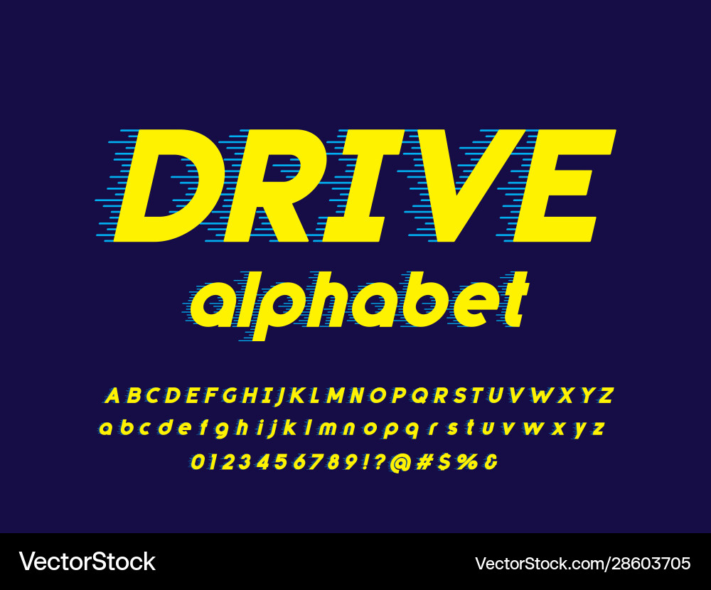 Speed font Royalty Free Vector Image - VectorStock