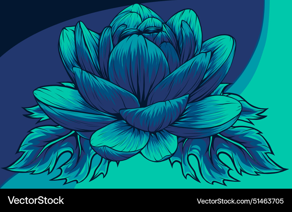 Water lily flower isolated Royalty Free Vector Image
