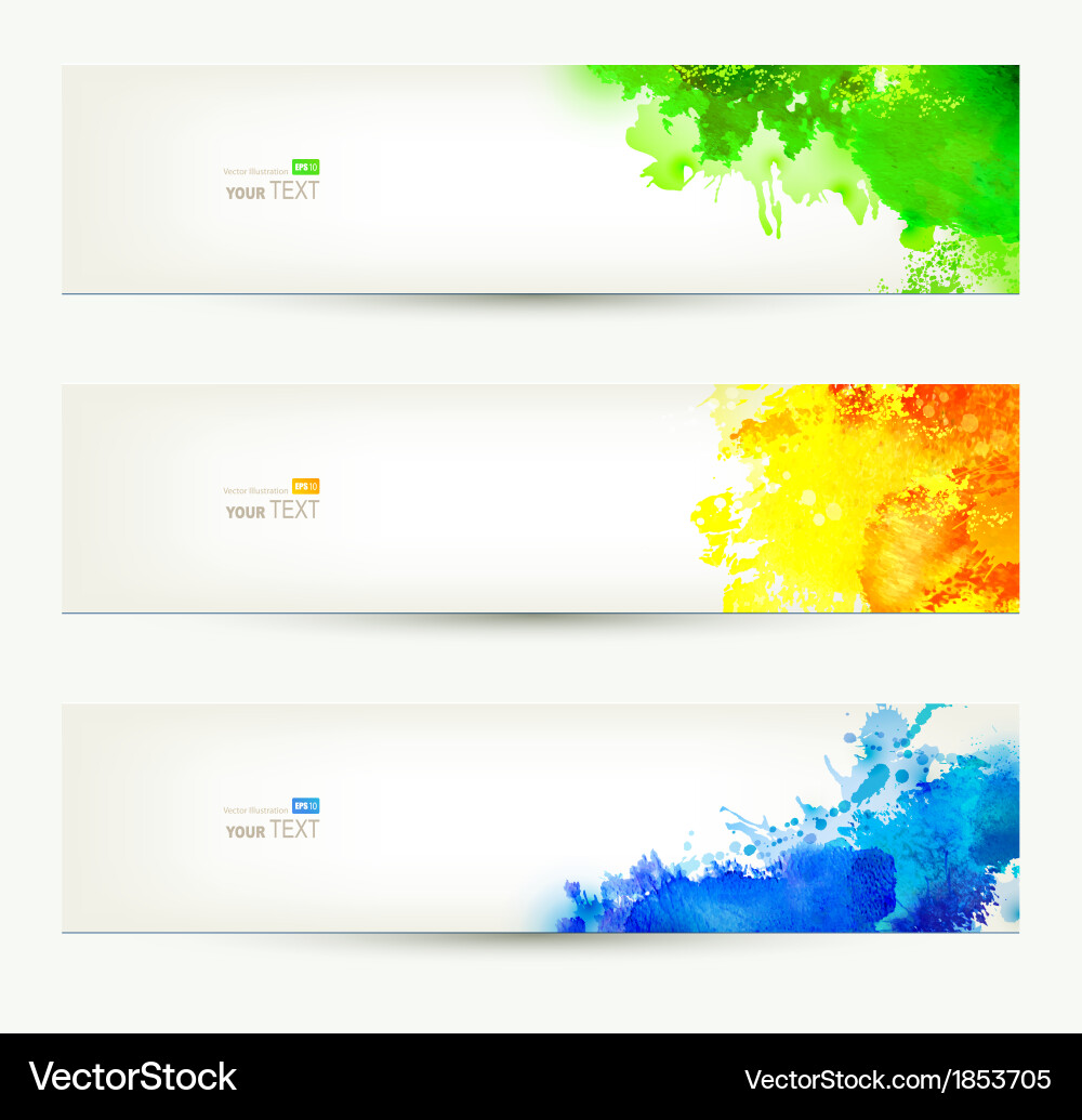 Watercolor Splash Headers Royalty Free Vector Image
