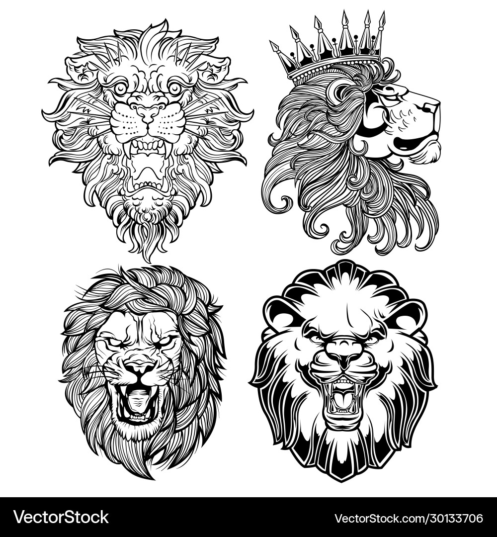 Angry Lion Head Royalty Free Vector Image - VectorStock