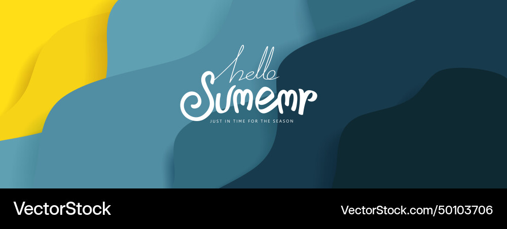Blue sea and beach summer banner background Vector Image