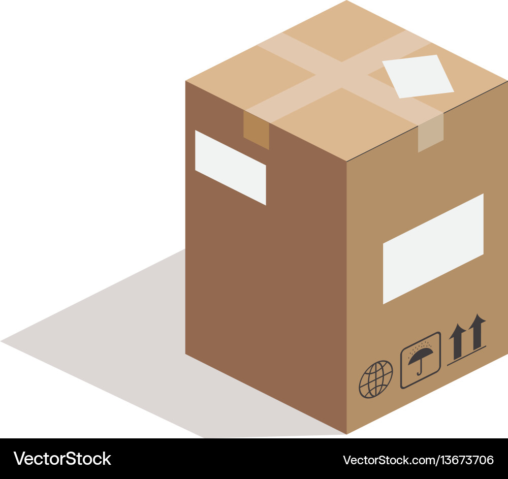 Carton box on white Royalty Free Vector Image - VectorStock