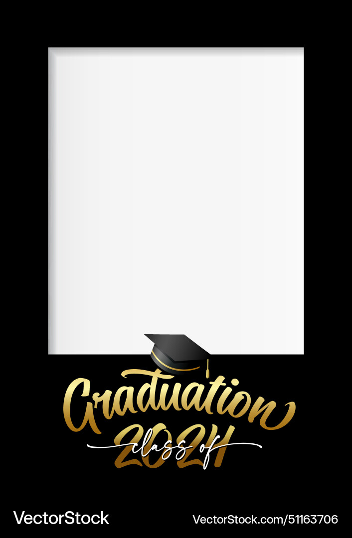Class of 2024 graduation photo frame format a4 Vector Image