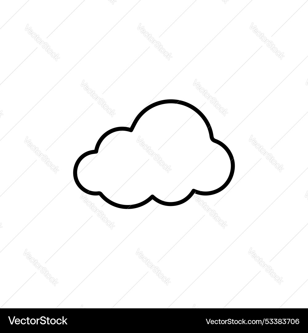 Clouds icon set cloudy weather symbol in black Vector Image