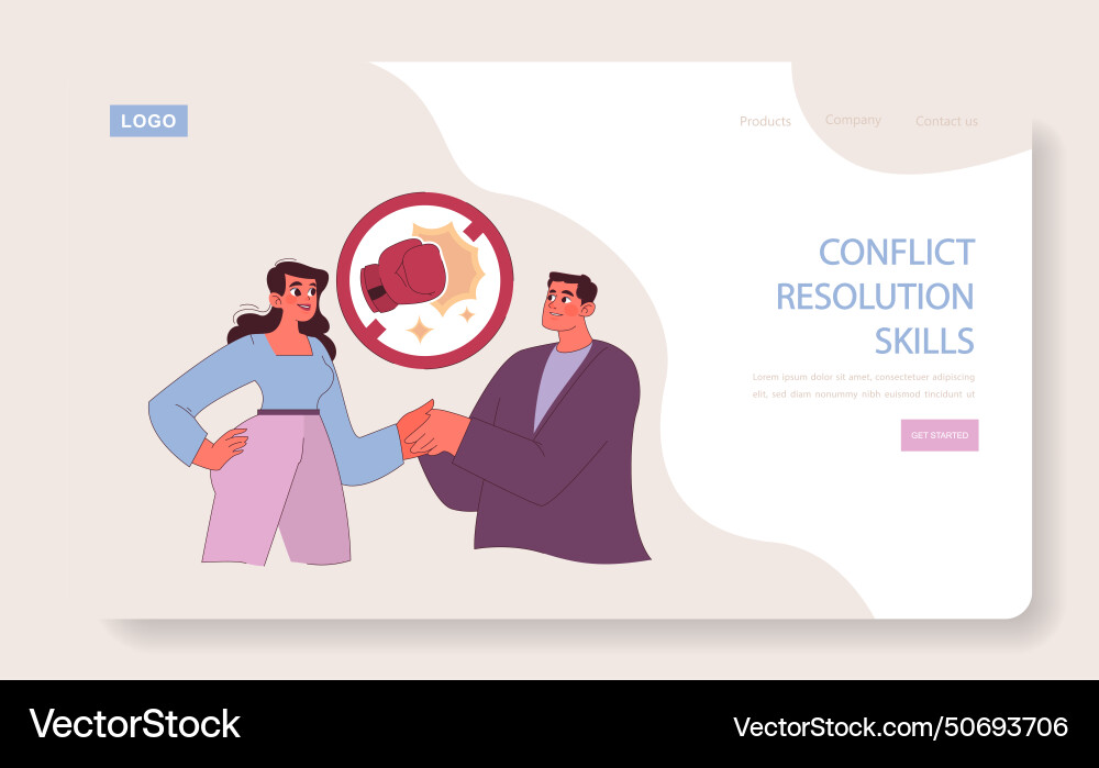 Conflict resolution skills concept Royalty Free Vector Image