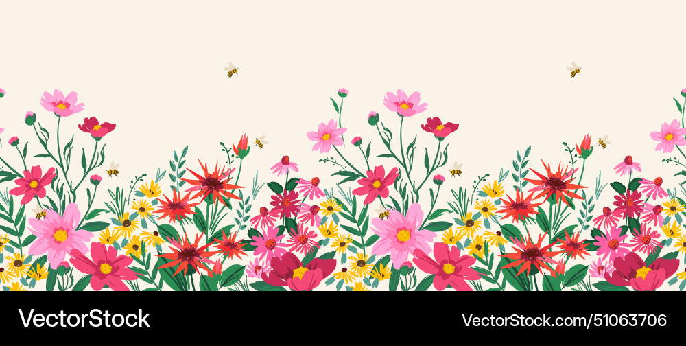 Floral seamless border design for paper Royalty Free Vector