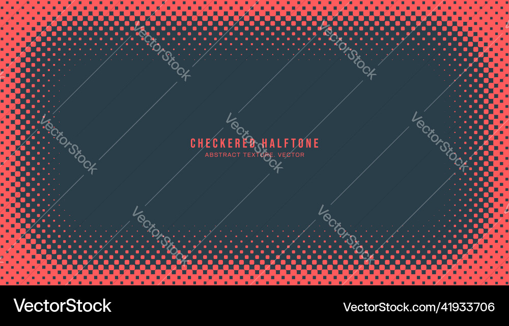 Halftone Checkerboard Pattern - Red & Blue Vector Image