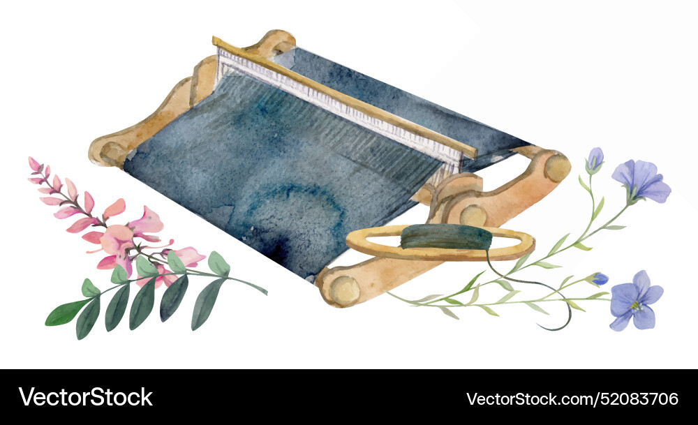 Hand drawn watercolor hobby handcraft weaving Vector Image