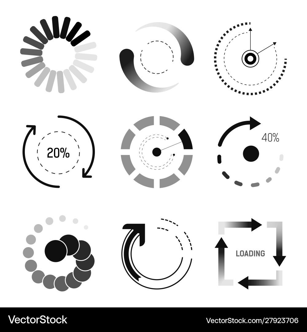 Internet downloading or loading indicators Vector Image