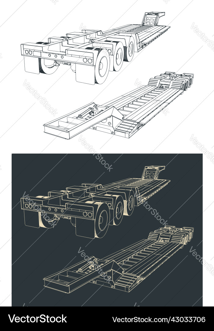 Lowboy trailer Royalty Free Vector Image - VectorStock