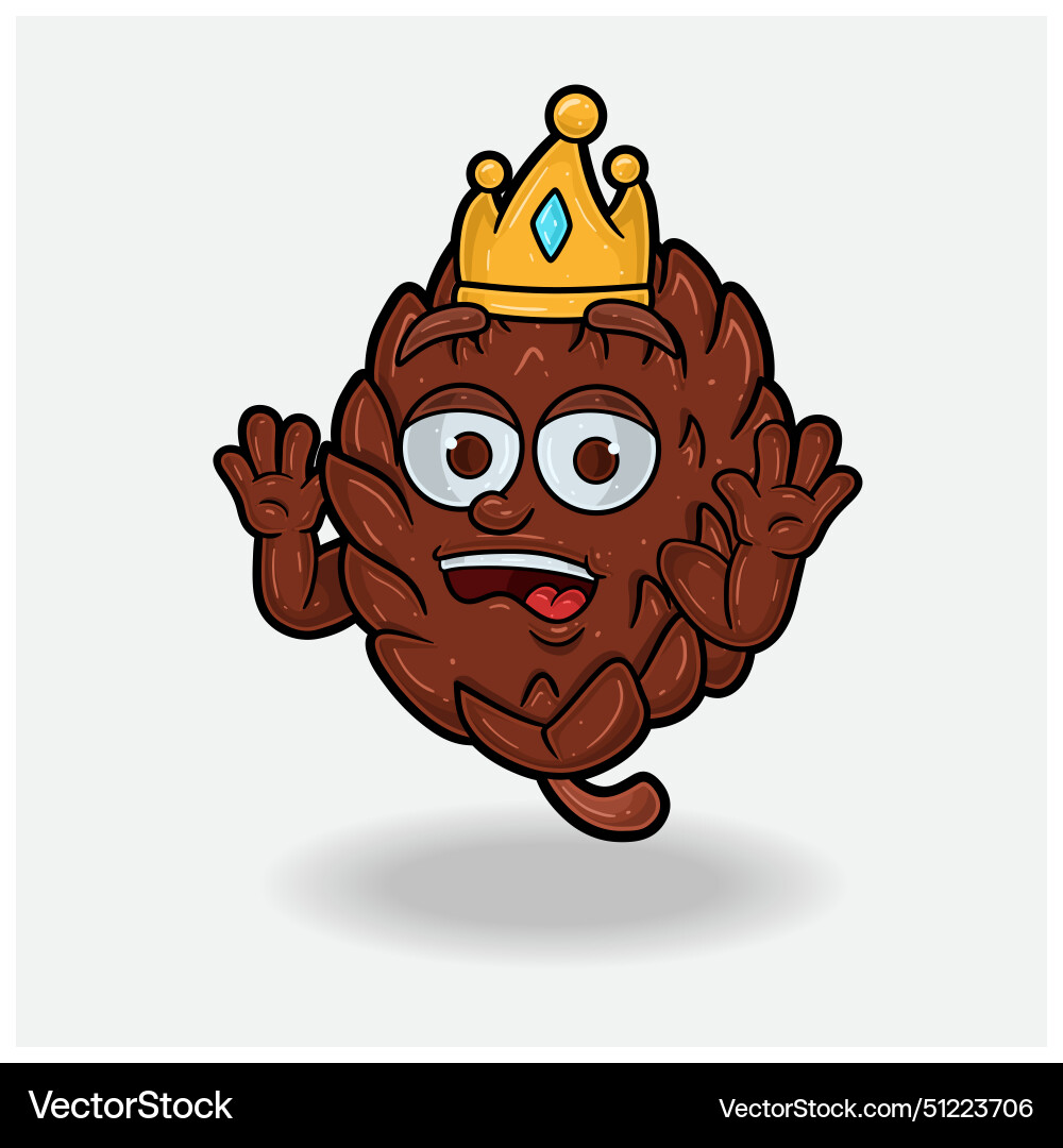 Pine cone with shocked expression Royalty Free Vector Image