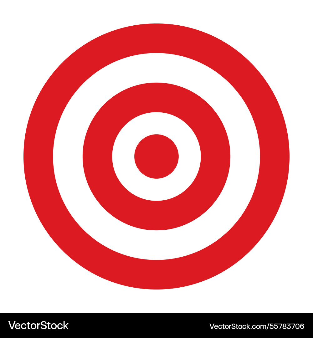 Red and white bullseye target icon Royalty Free Vector Image