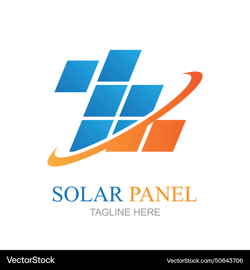 Solar panel logo icon of natural energy design Vector Image