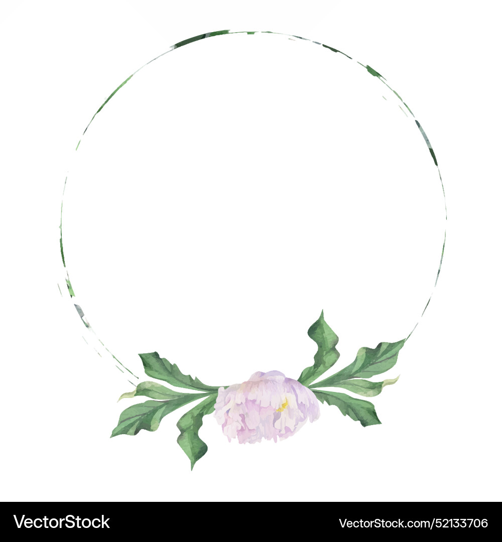 Watercolor circle frame arrangement with hand Vector Image