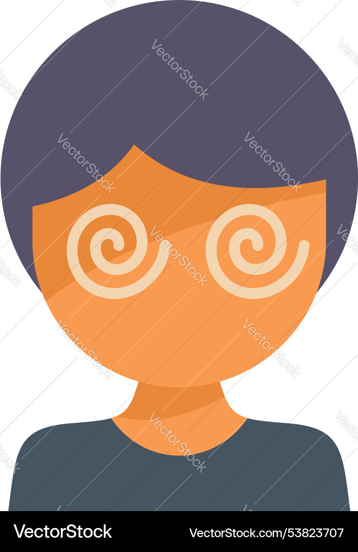Cartoon character feeling dizzy with spiral eyes Vector Image
