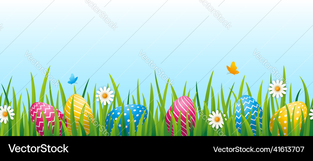 Easter Egg Hunt Background Royalty Free Vector Image