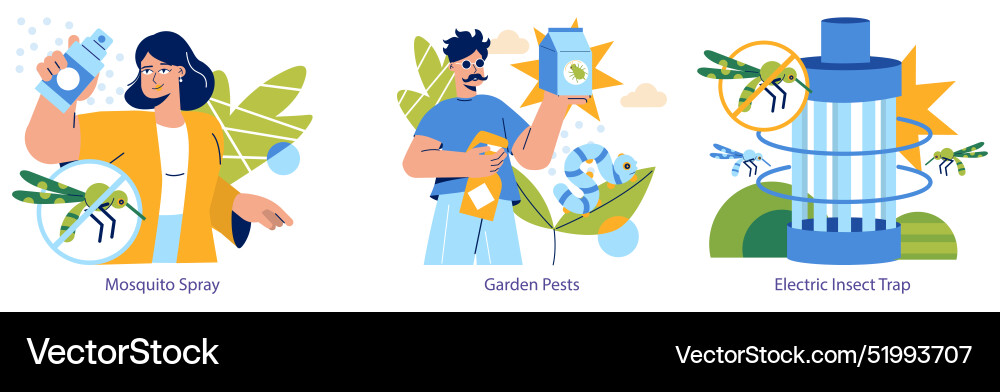 Insect pests flat Royalty Free Vector Image - VectorStock