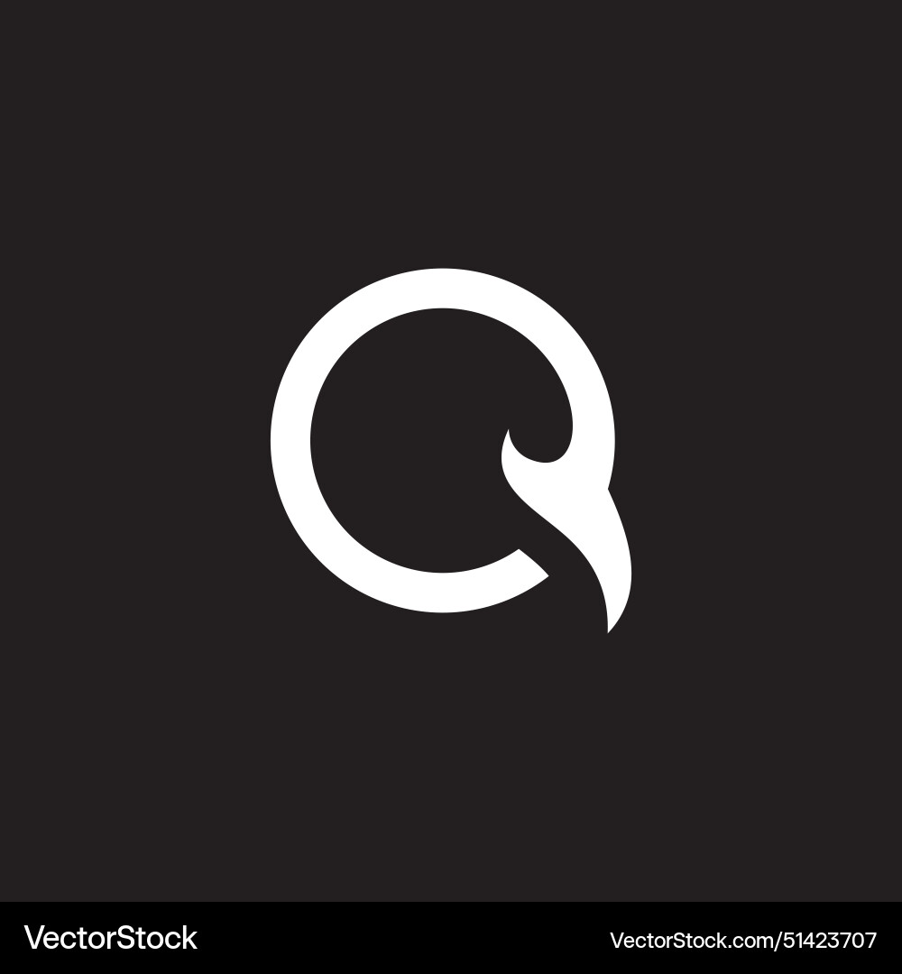 Letter q round curves abstract logo Royalty Free Vector