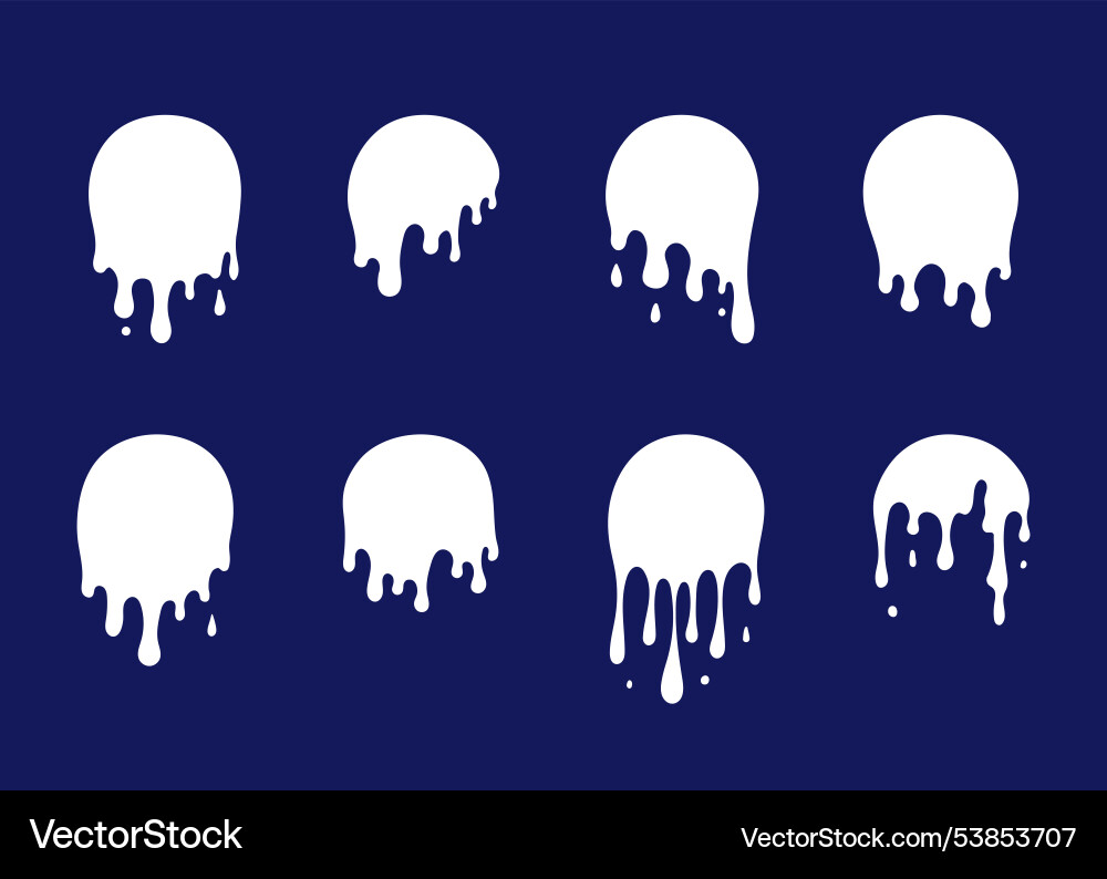 Milky Drip Circles - Abstract Melt Royalty Free Vector Image