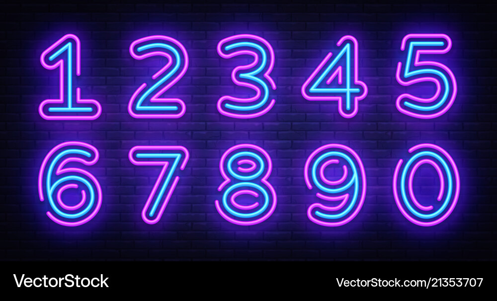 Neon Number Zero Vector Images (over 520)