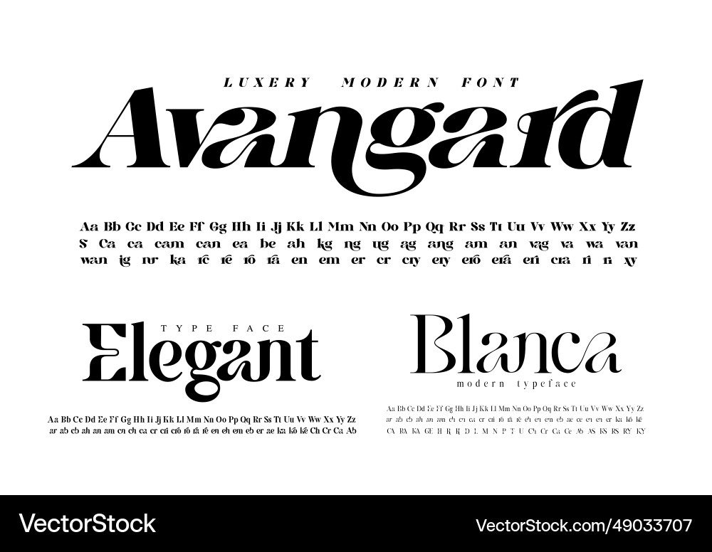Set of modern fonts Royalty Free Vector Image - VectorStock
