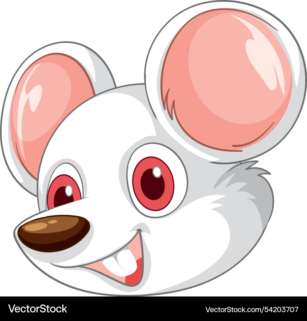 Smiling mouse with large ears and bright eyes Vector Image