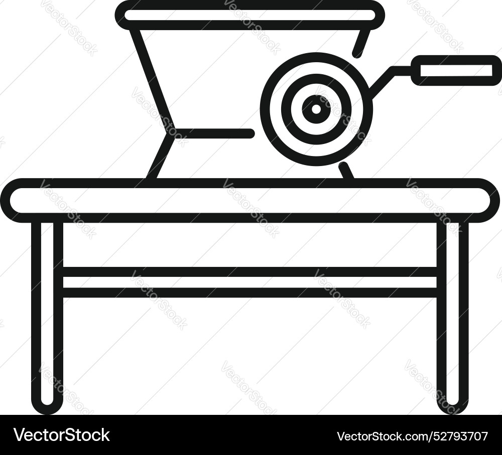 Vintage manual meat grinder standing on a table Vector Image