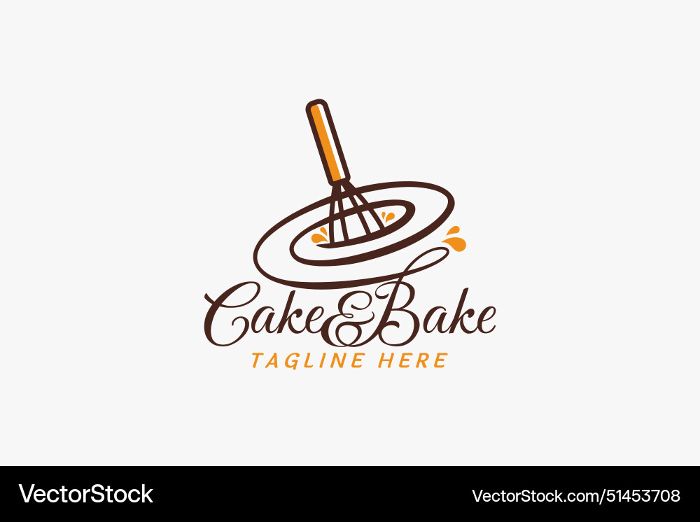 Cake and bake logo with a combination of a Vector Image