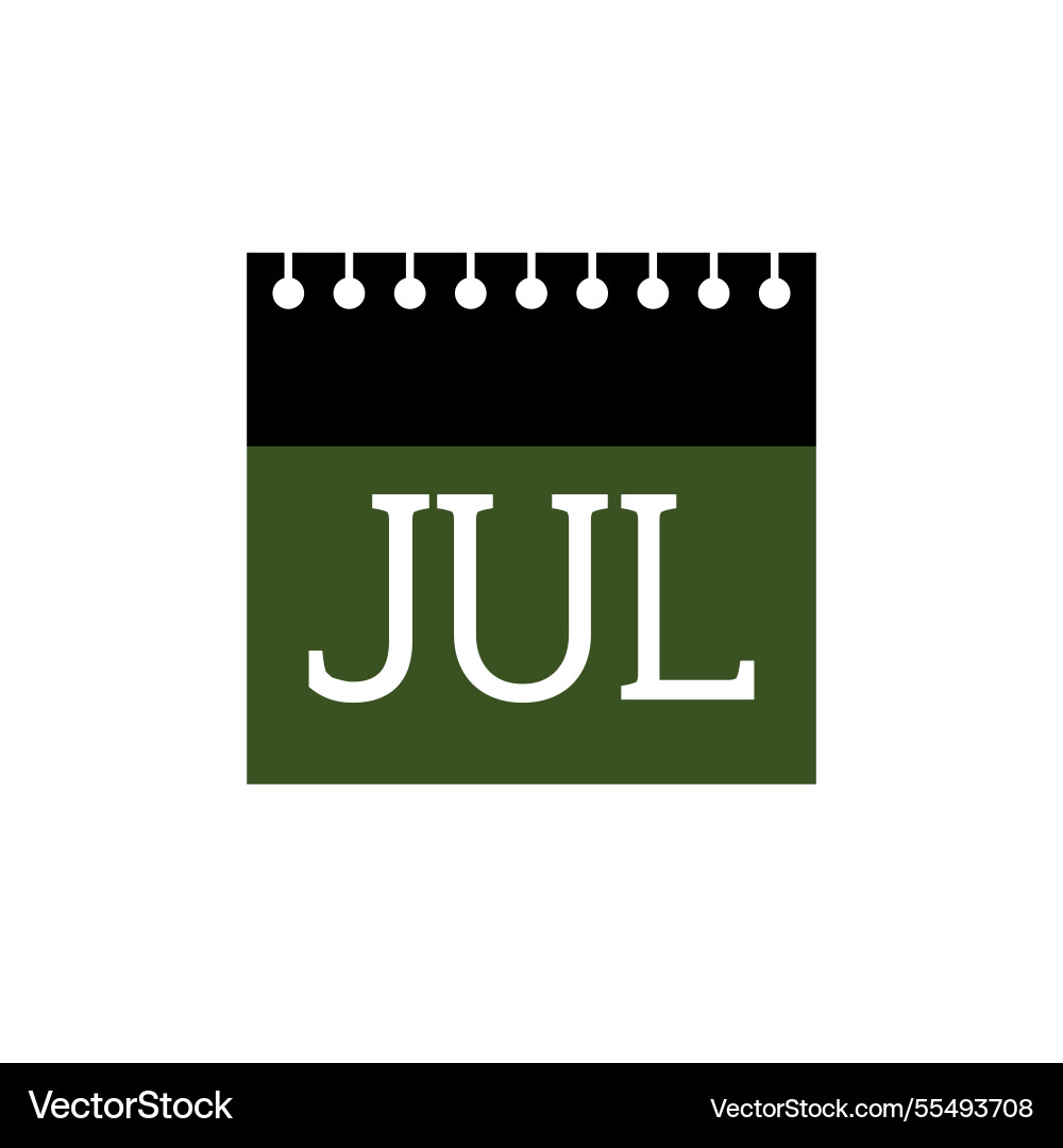 Calendar sign icon july month editable Royalty Free Vector