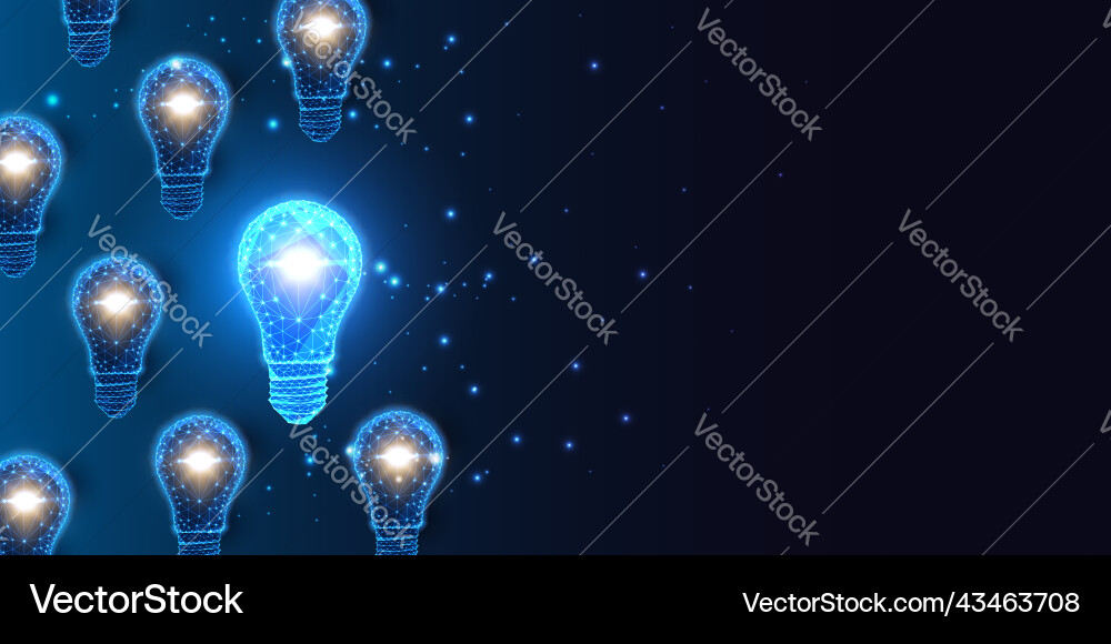 Creative idea solution concept lightbulbs banner Vector Image