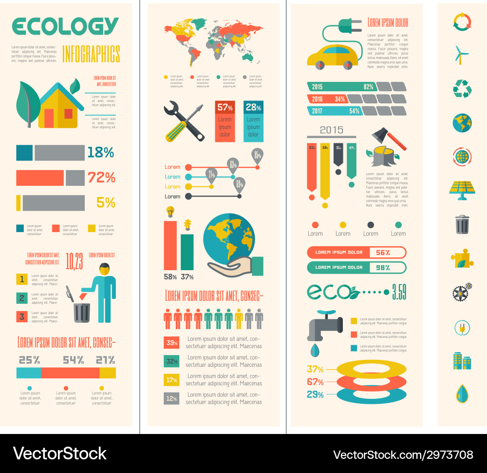 Ecology infographic template Royalty Free Vector Image