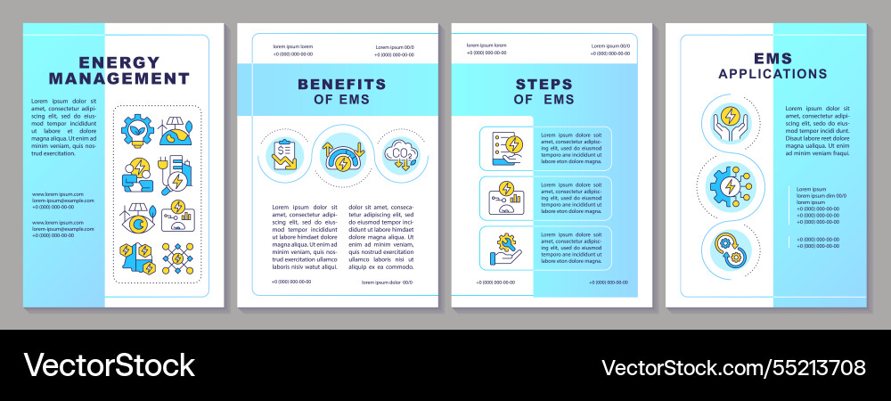 Energy management brochure template Royalty Free Vector