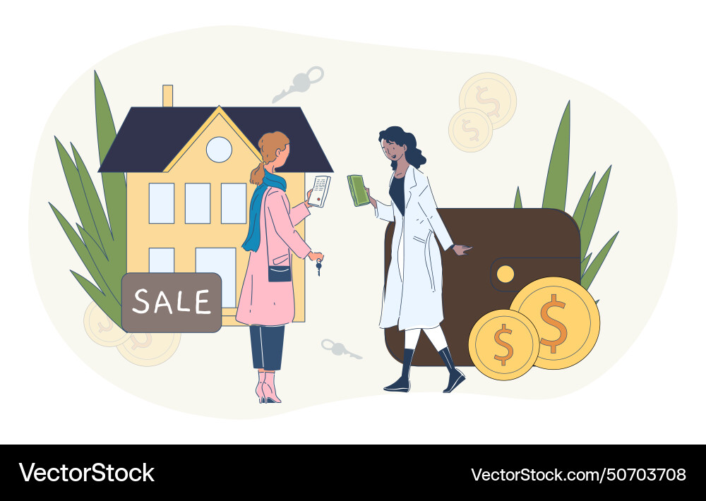 House for sale simple Royalty Free Vector Image
