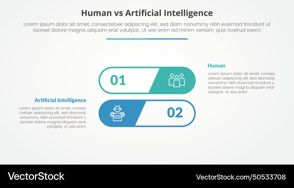 Human employee vs ai artificial intelligence Vector Image
