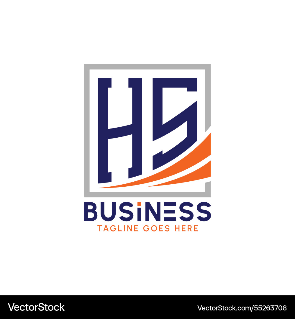 Letter hs business logo modern hs logo for Vector Image