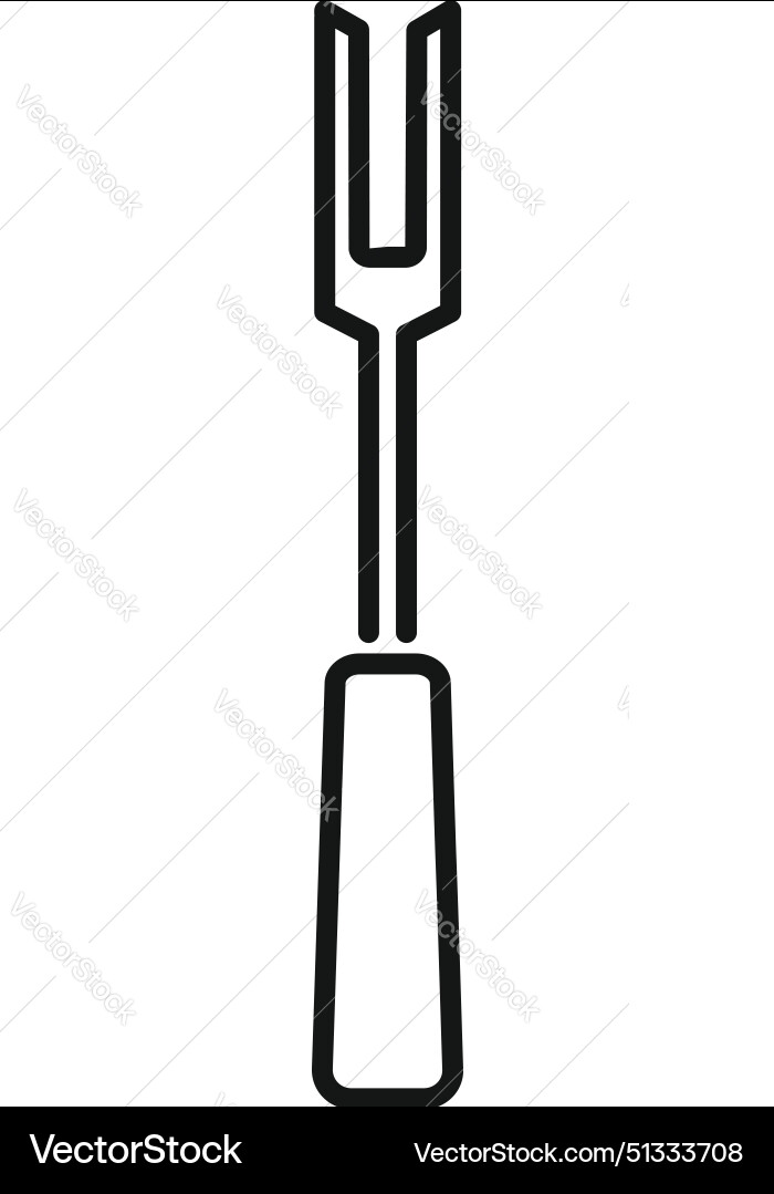 Minimalistic black and white fork Royalty Free Vector Image