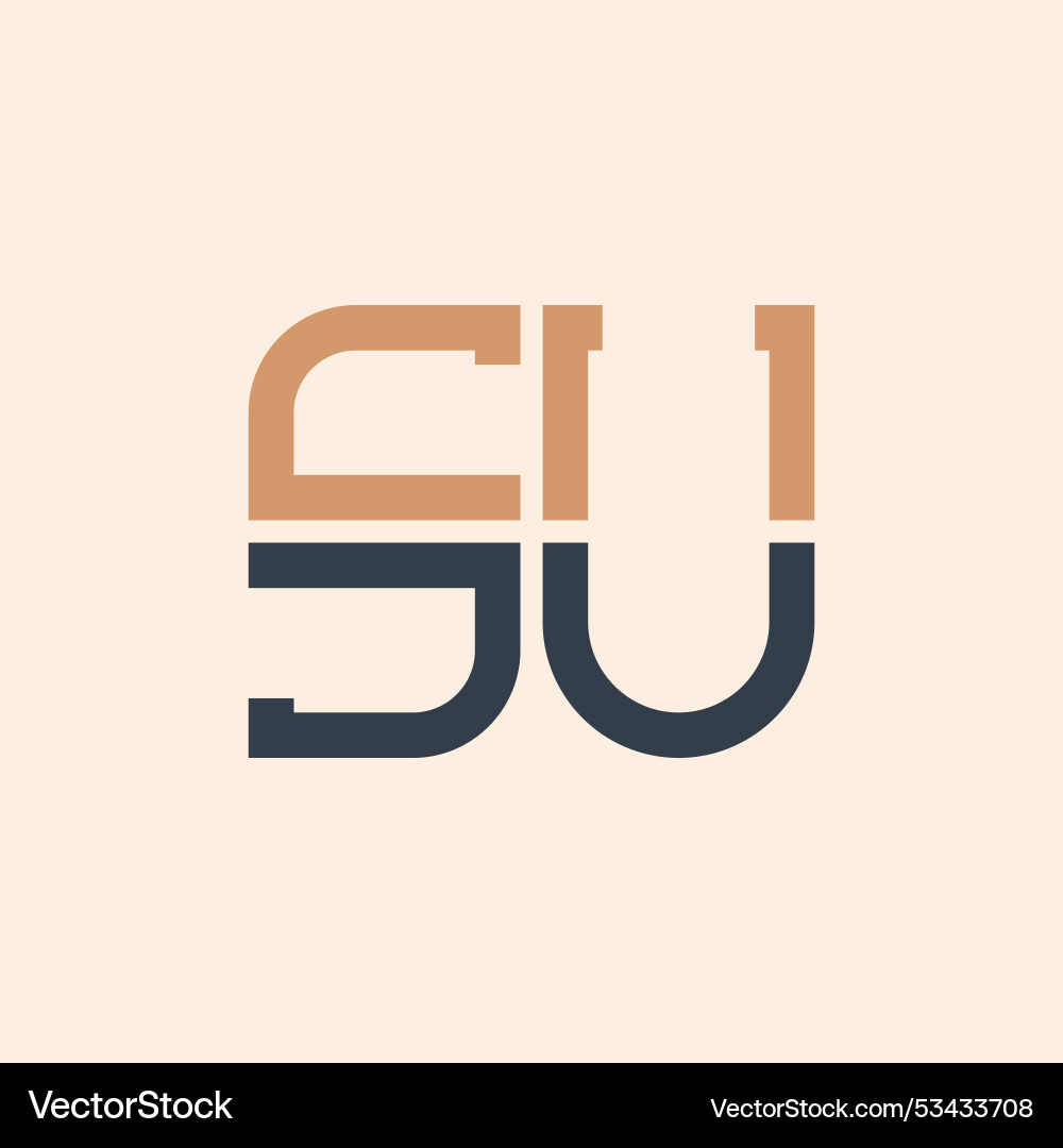 Modern su letter logo design creative and Vector Image