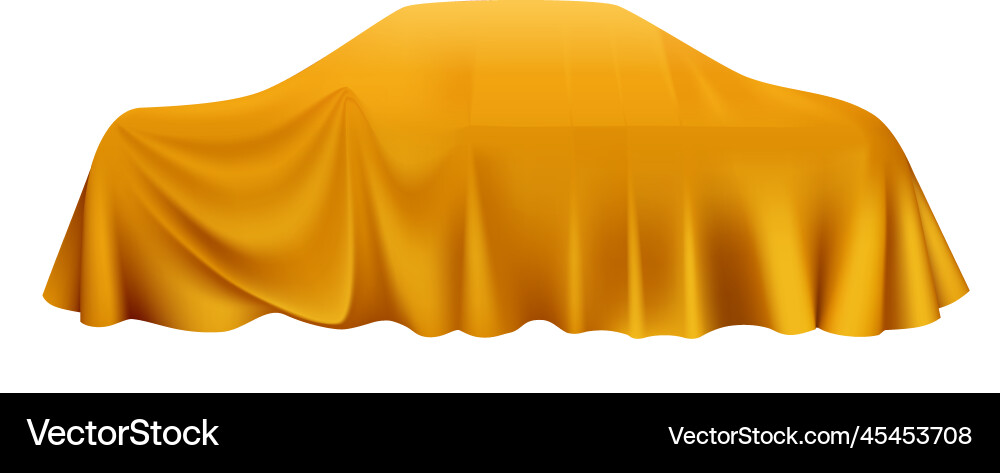 Realistic cloth covered car Royalty Free Vector Image