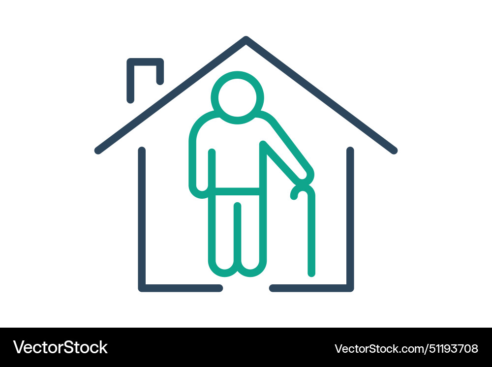 Retirement icon house with elderly related Vector Image