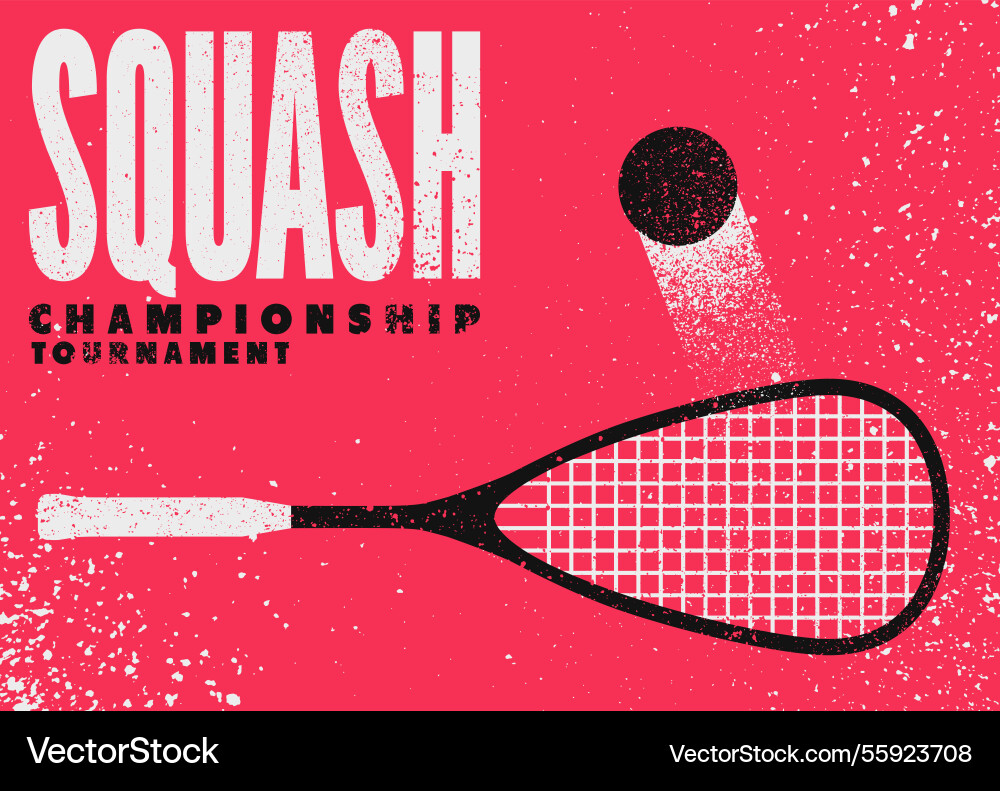 Squash typographical vintage grunge style poster Vector Image