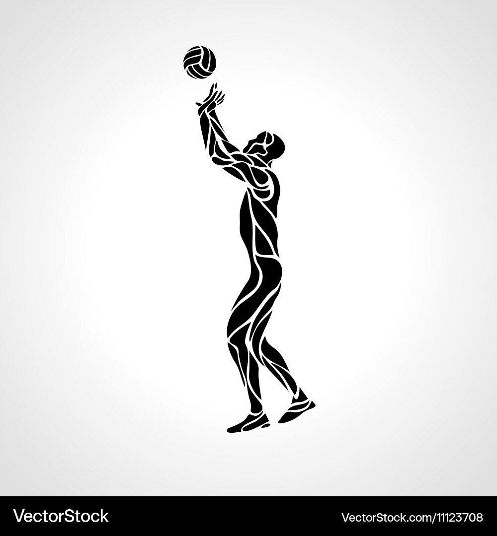 Volleyball Player Setting Silhouette