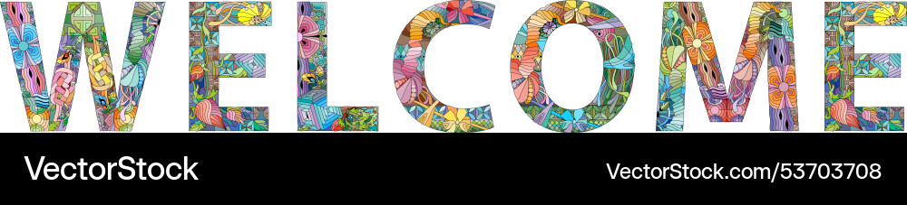 Word welcome decorative entangle object for any Vector Image