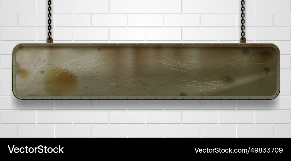 A long solid iron dirty and rusty sign Royalty Free Vector