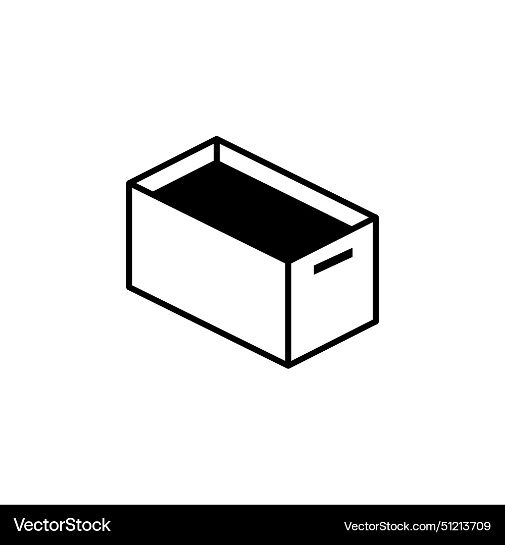 Cardboard box with handle flat icon Royalty Free Vector