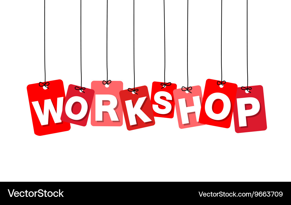 Colorful Workshop Tags Royalty Free Vector Image